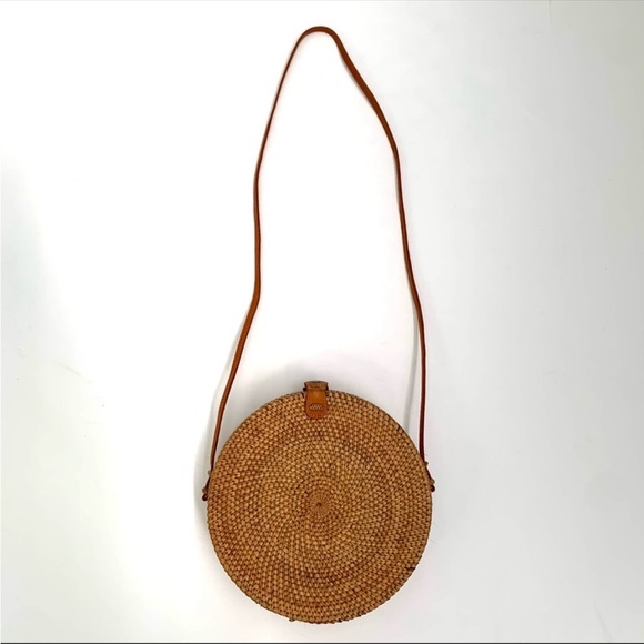 Bags | Balinese Woven Rattan Wicker Round Purse | Poshmark